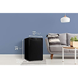 Danby DAR026A1BDD-6 2.6 Cu.Ft. Mini Fridge, Compact Refrigerator for Bedroom, Office, bar, countertop, E-Star Rated in Black