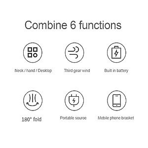 SHENSINGLE Handheld Fan Foldable Hanging Neck Fan 3 in 1 Small Fan with Phone Stand Power Bank Function 3 Speeds USB Charging Cooling Fan 3000mAh Battery Capacity for Home Office Travel (pink)