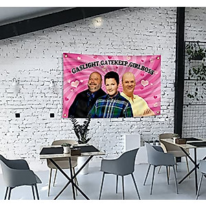 Gaslight Gatekeep Girlboss Funny Flags For Room Guys 3X5 FT Banner,4 Brass Buckles,100% Polyester, Jesus Style Artwork Banners Gifts Bedroom Home Decor .