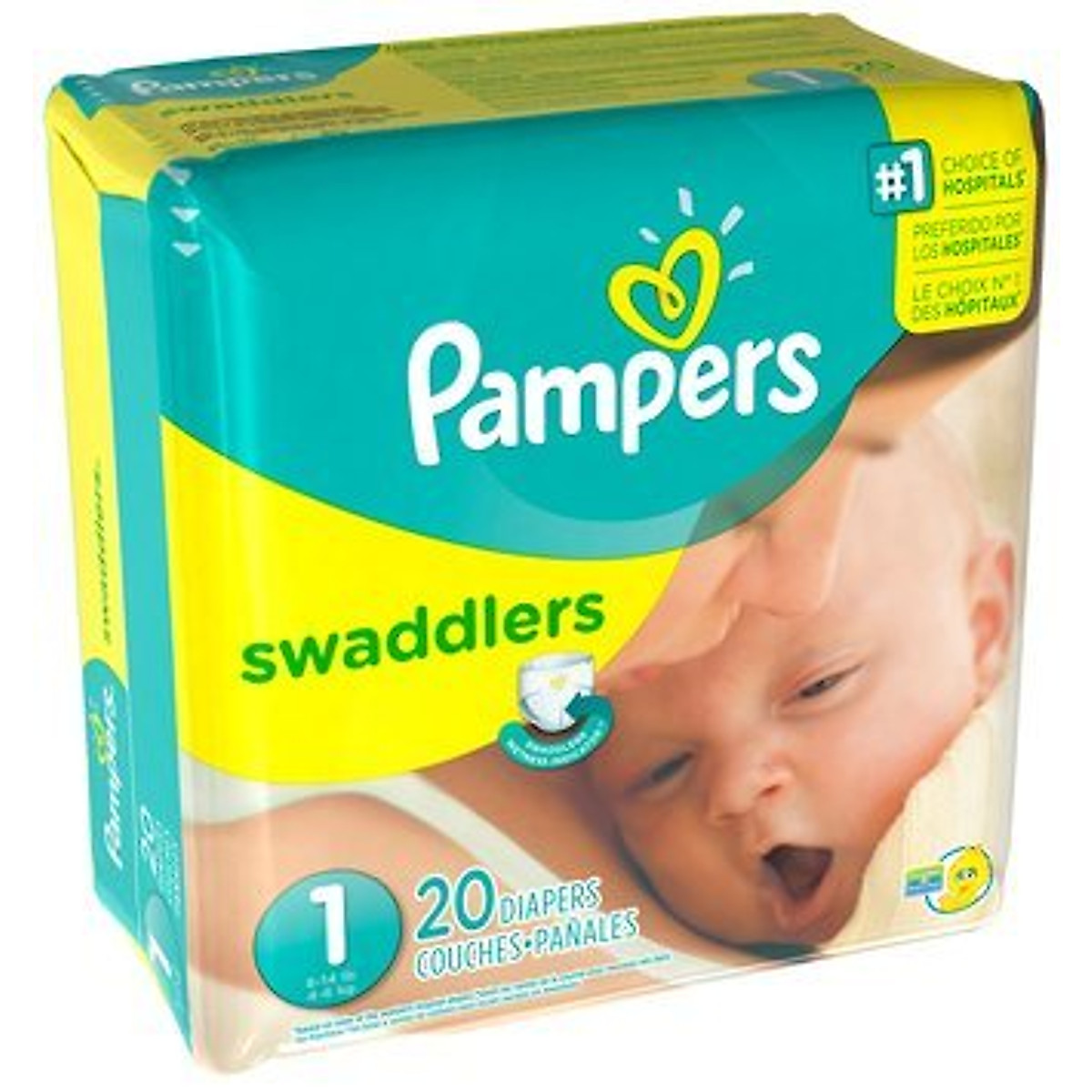 Pampers Swaddlers Diapers, Size 1, 20 Count - Pampers Sensitive Wipes Travel Pack 50 Count.
