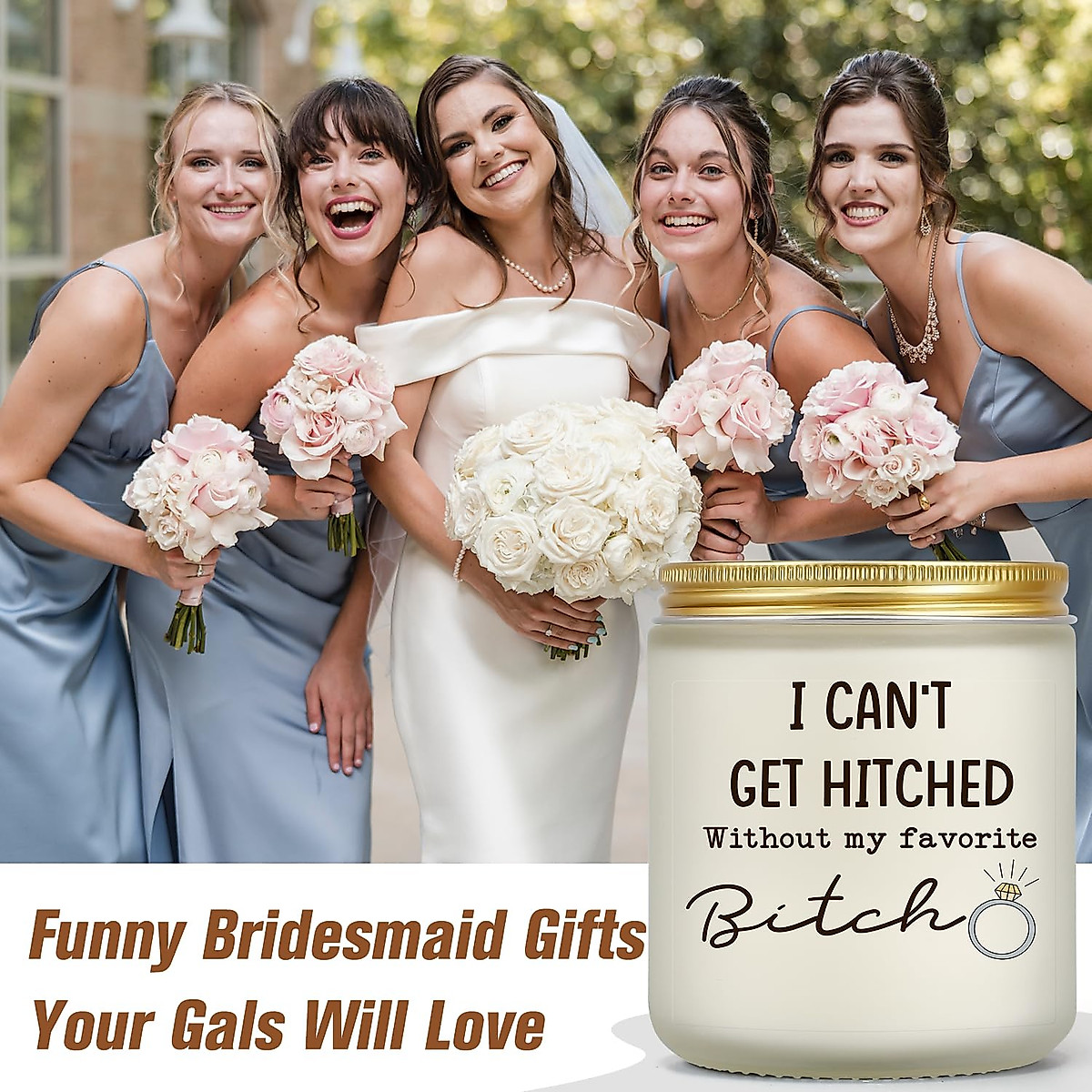 Bridesmaid Proposal Gifts, Maid of Honor Gift from Bride, Wedding Day Bridal Party Bachelorette Gifts for Bridesmaids Matron of Honor - Funny Lavender Scented Candle Gifts for Friend Sister Women