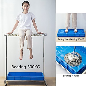 DHWDPO Utility Rack For Mops And Brooms,Cleaning Tool Cart Tower Mop Holder Umbrella Stand,broom And Mop Holder Put Wet Mops Movable Commercial Mop Rack For Garden Garage Organizer Mop Drain Rack