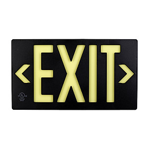 UL Listed 50 foot Jessup Glo Brite 7060-B 8.75-x-15.5-Inch Single Sided Exit Sign with Frame, Black (Mounts 4 ways, includes bracket and arrows)
