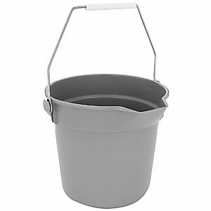 Impact Deluxe Heavy-Duty Bucket, 10 qt, Polypropylene, Gray, 10.63" Dia