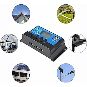 CAJUCA 20W Semi-Flexible Solar Panel, Car Battery Charger Portable Solar Panel DC Solar Charger with 10A Solar Controller for Car Motorcycle Boat
