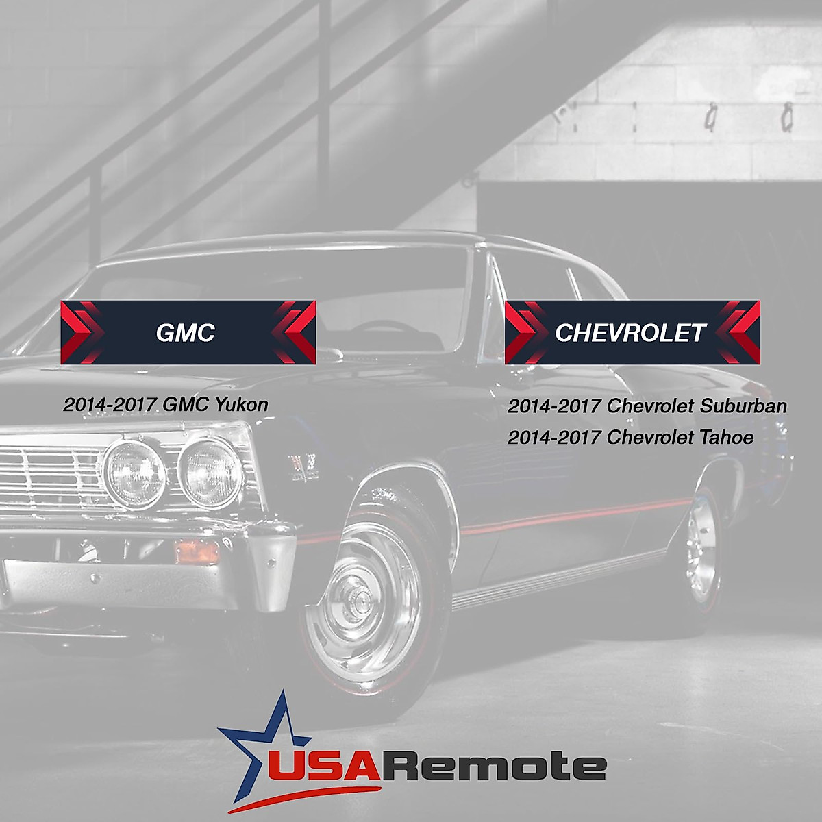 Case Shell Smart Key Fob Keyless Entry Remote fits 2014 2015 2016 2017 Chevy Tahoe Suburban / GMC Yukon (HYQ1AA), Set of 2