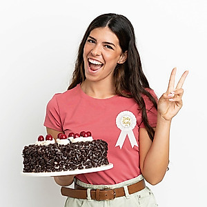 Dirty Thirty Tinplate Badge Pin, White Rosette Happy 30th Birthday Button Pin, Gold Glitter Pin for 30 Years old Birthday Party, Brooch Buttons for Men or Women