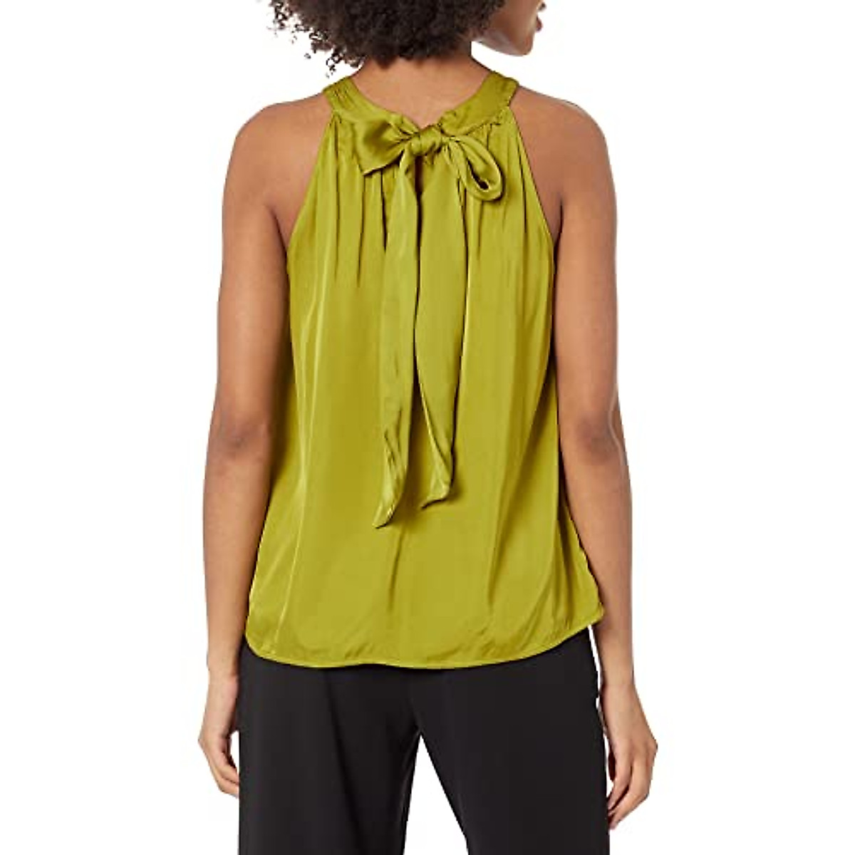 Velvet by Graham & Spencer Velvet by Graham and Spencer Women's Satin High Neck Halter Top, Meadow, XL