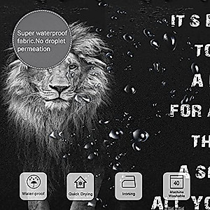 4 Piece Be a African Black Lion Majestic Brave King Shower Curtains Sets with Non-Slip Rugs, Toilet Lid Cover and Bath Mat, Bathroom Sets with Shower Curtain and Rugs and Accessories