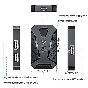 ciciglow Gaming Keyboard and Mouse Converter,Keyboard and Mouse Adapter,Bluetooth Keyboard and Mouse Converter,Mobile Game Converter,Suitable for iOS/Android System (Mix Pro)