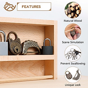 Woodtoe Montessori Lock and Key Toy Set for Kids, Educational Lock Set Keys, Wooden Learning Montessori Materials for 3 4 5 6 Toddlers, Preschool, Home Classroom STEM Educational Birthday Toys