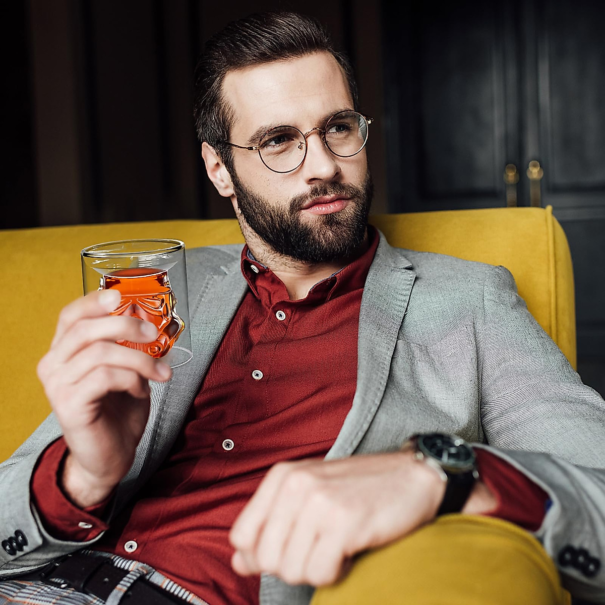 Creative Whisky Sobriety Glasses, Flask Carafe, Whiskey Carafe for Wine, Bourbon, Liquor, Vodka, Scotch, 150ml Gifts for Men, 2 pcs…