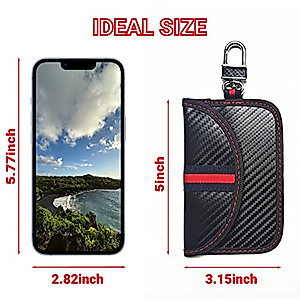 Bebeeco 2 Pack Faraday Bag for Key Fob, Faraday Key Fob Protector RFID Signal Blocking Anti-Theft Pouch Key Fob (Carbon Fiber Texture)