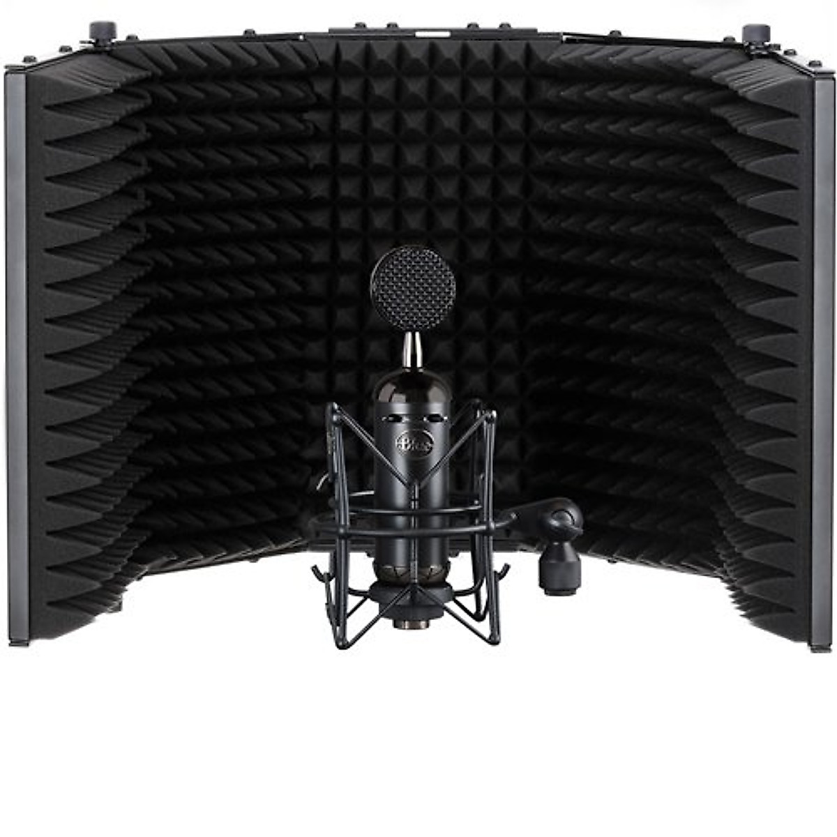 Yeegfeyzz Blue Blackout Spark SL XLR Condenser Microphone with Auray RF-5P-B Reflection Filter and RFMS-580 Reflection Filter Tripod Mic Stand