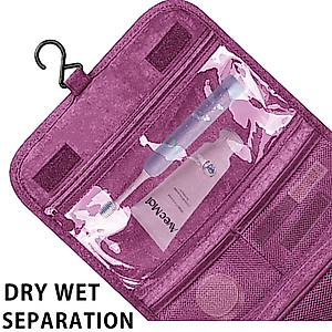 YUNZSXJY Hanging Toiletry Bag Large Capacity Hanging Toiletry Bag for Women and Men Waterproof Travel Cosmetic Bag with Sturdy Hook (Purple)