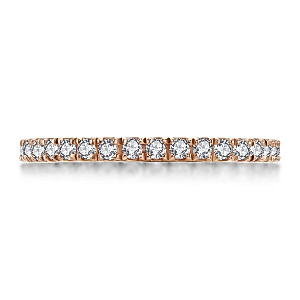 AINUOSHI Erllo 1.5mm Full Eternity Bands for Women 925 Sterling Silver Micropave Cubic Zirconia Ring (Rose Gold Color, 4)