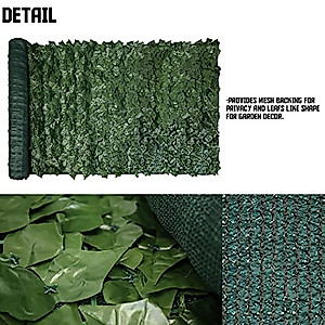 TANG Artificial Ivy Privacy Fence Screen for Balcony Deck Porch Backyard Patio Faux Fake Hedge Fence Plants Cover Coverage Vine Greenery Backdrop Wall 39" x 156" inch