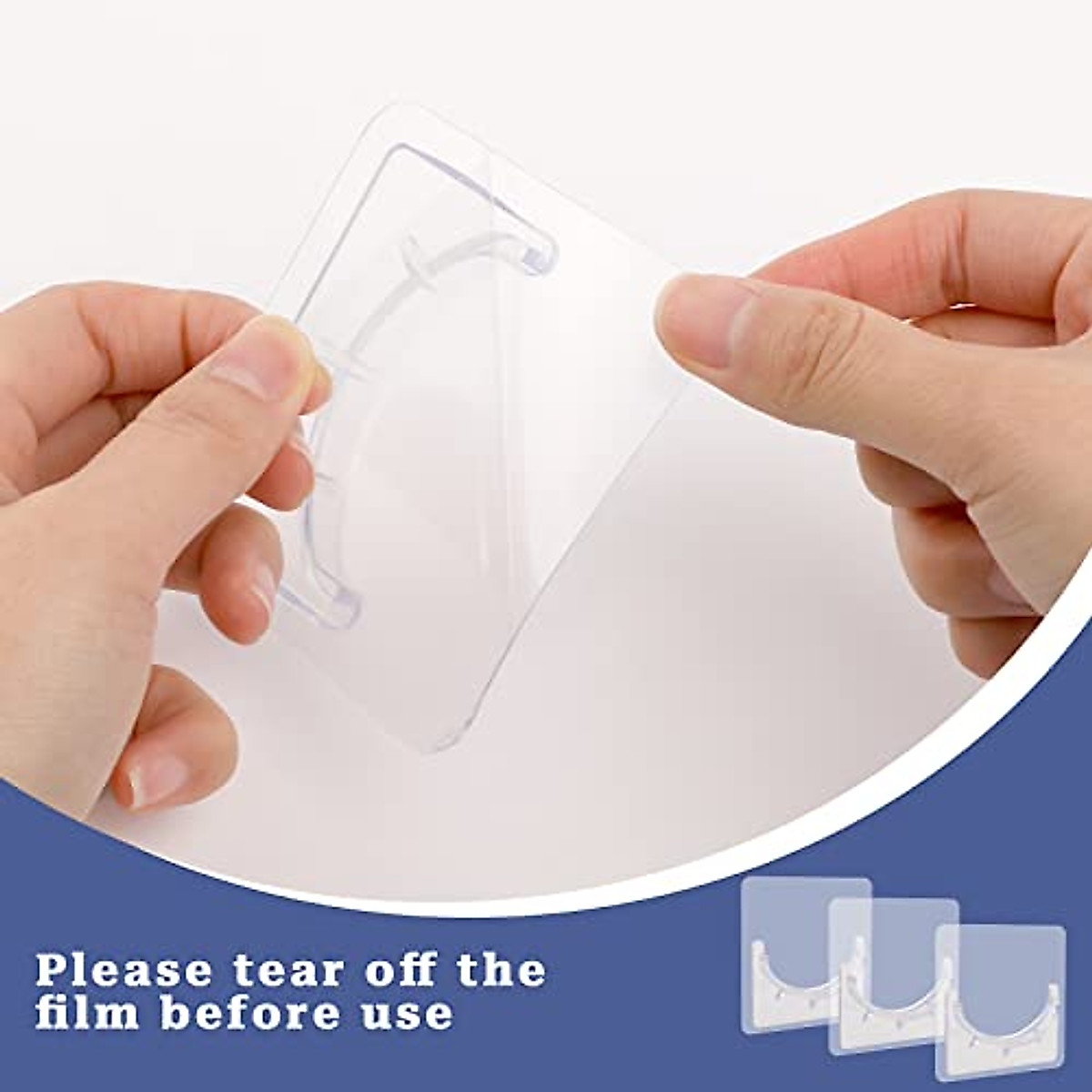 80mm Adhesive Shower Curtain Rod Holder 6PCS Large Shower Curtain Tension Rod Holders for Wall No Drilling Bathroom Shower Curtain Mount Holder Brackets