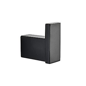 Klabb HBB-40 Square Type SUS 304 Stainless Steel Coat Hook Single Towel/Robe Clothes Hook for Bath Kitchen Garage Heavy Duty Contemporary Square Style Wall Mounted, Matte Black