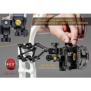 Trophy Ridge React Pro 7 Pin Archery Bow Sight - Tool Less Windage and Elevation Adjustability, 2nd/3rd Axis Leveling, Adjustable Click Light, Glow Ring, Right Hand, 0.010 Pin