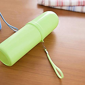 Colorido Portable Travel Camping Toothbrush Paste Holder Case Covered Bathroom Cup Box Clear Green