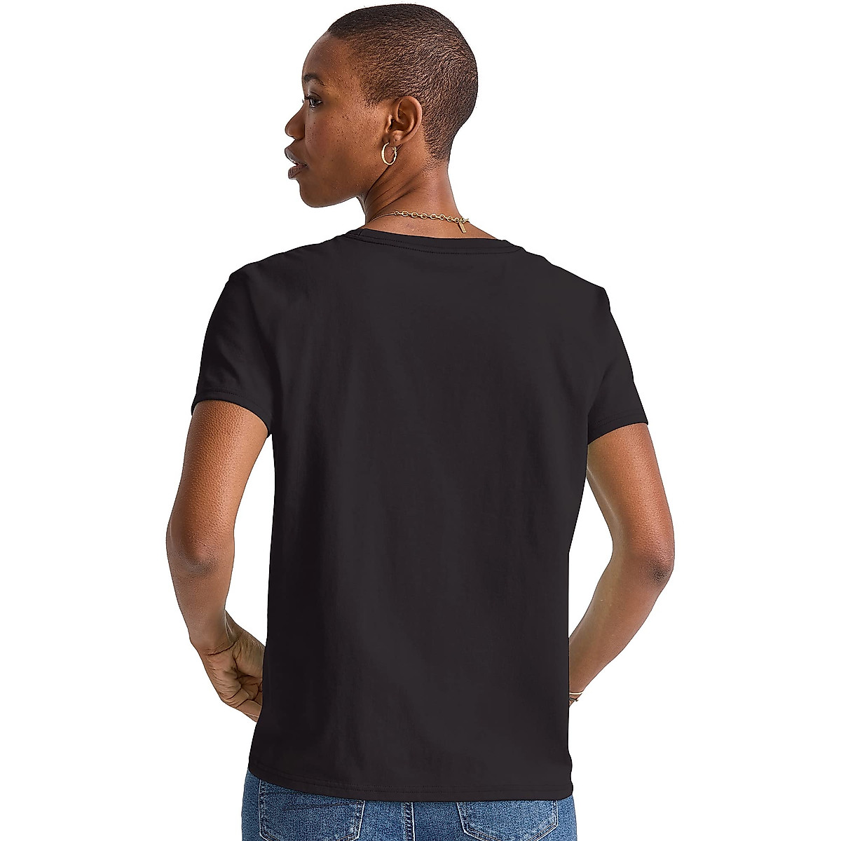 Hanes Essentials Oversized T-Shirt Pack, Cotton Tee for Women, Relaxed Fit, 3-Pack, Black