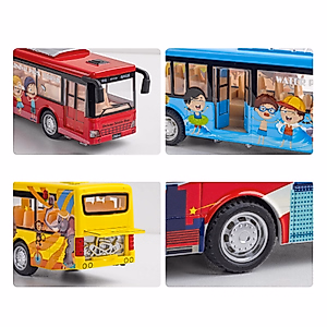 MING ZHEN Toy car Model for Sightseeing Tourist Double Decker Toy Bus City Bus Diecasts Alloy Toy Car Model Sound Light Kids Gift (Color : A1)