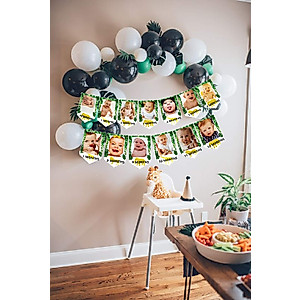 JeVenis Jungle Gold Monthly Photo Banner Wild One Monthly Photo Banner Safari First Birthday Banner Monthly Photo Banner Zoo Jungle Banner