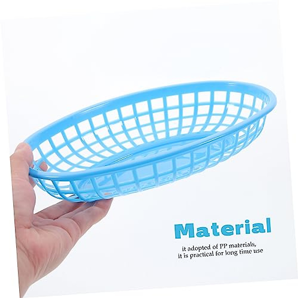 KJHBV 12pcs Snack Plate Hamburger Basket Plastic Hamper Vegetable Food Basket for Snacks Pp Blue Snack Baskets Food Basket Ktv Snacks Basket At Home Afternoon Tea Plastic Food