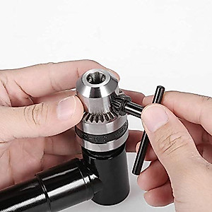 Right Angle Adapter Drill, Gearwoo 90 degree Cordless Right Angle Drill Attachment Adapter With 3/8" Keyed Chuck 8mm Hex Shank Power Tool Accessory
