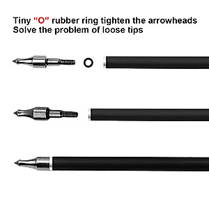 Musen 28"/30" Carbon Archery Arrows, Shaft Spine 500 with Removable Tips, GPI 13.0 Hunting and Target Practice Arrows for Both Compound Bow and Recurve Bow, 12 Pcs