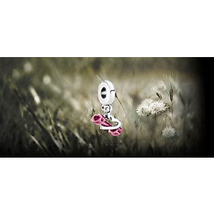 BEEUVIP Dumbbell & Heart Dangle Charm 925 Sterling Silver Openwork Bead for Charm Bracelets and Necklaces, Birthday Mothers Day Jewelry Gifts Women