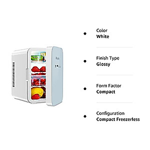 Msake Portable Personal Mini Fridge, 8 Liter Compact Cooler and Warmer Refrigerator for Skincare Medications and Breast Milk Storage, 12V DC/ 110V AC for Home Office and Travel