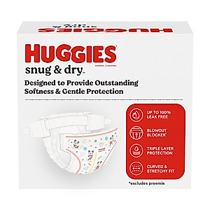 Huggies Snug & Dry Baby Diapers, Size 5 (27+ lbs), 156 Ct