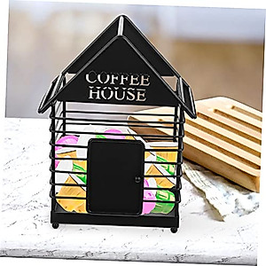 Cabilock Holder Syrup Coffee Desktop Arrangement Stand Tea Bag Box Coffee Condiment Organizer Iron Black Bread Supplies Office Sugar Bags Holder
