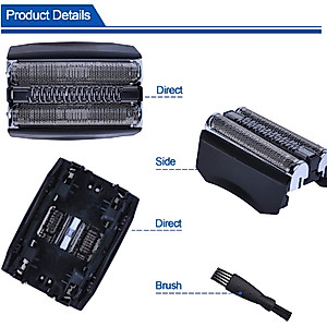 70B Shaver Replacement Foil & Cutter For Compatible with Braun Series 7 Replacement Foil Compatible with 70S 70B Cassette,with Free Clean Brush