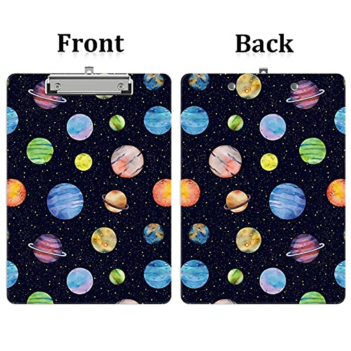 ZAXMEY Plastic A4 Clipboards, Cute Clipboard Stardard Letter Size for Teacher, Kids, Lightweight Clip Board | Decorative Clip Boards | Office Clipboard | School Supplies(Planet).