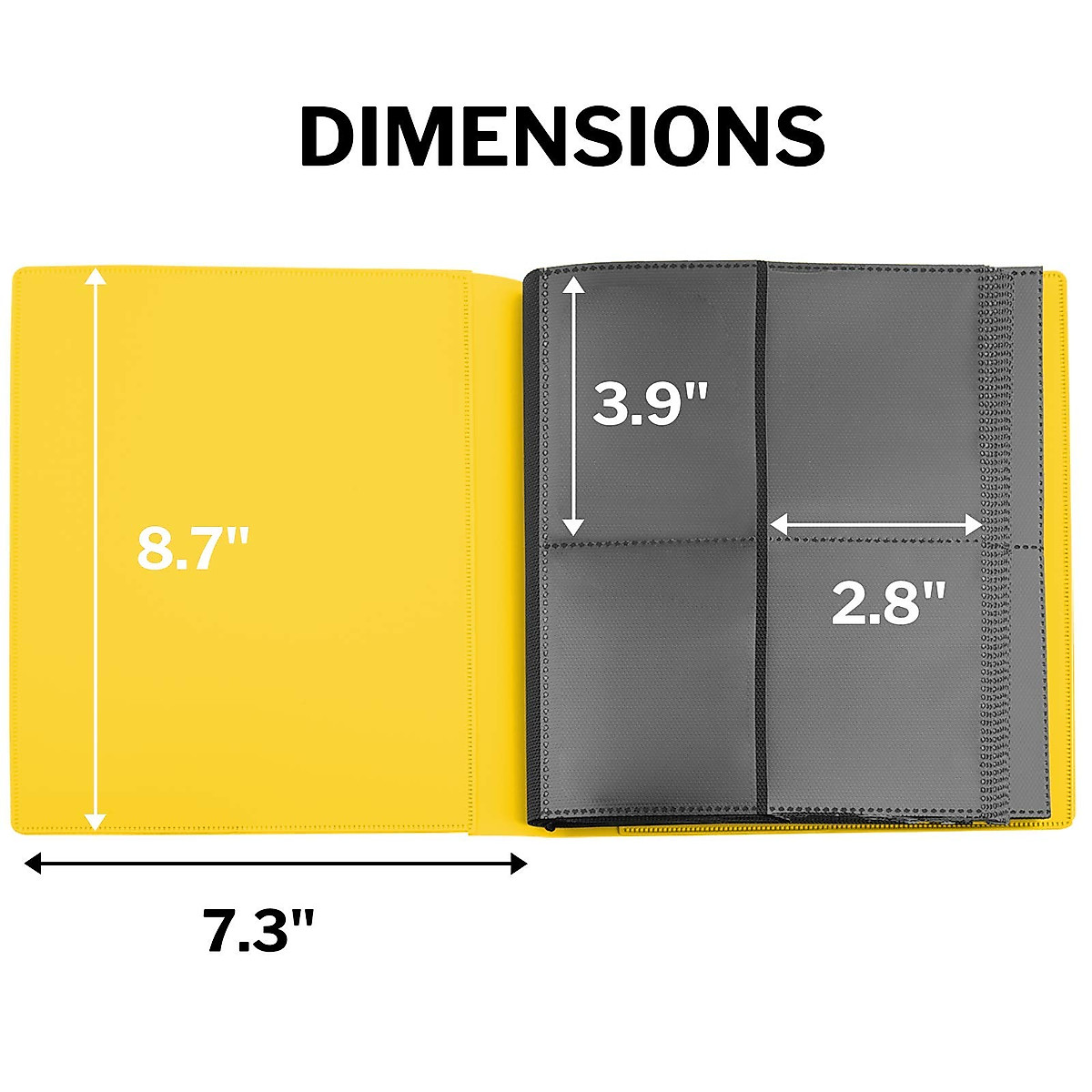 Sentinol 4 Pocket Card Binder - Collector Card Binder Hold 160 Cards Bounded in Thick Sleeves, Mini Pokemon Card Binder with Sleeves fits Football, Basketball Cards, Yugioh Cards (Yellow, 1 Pack)