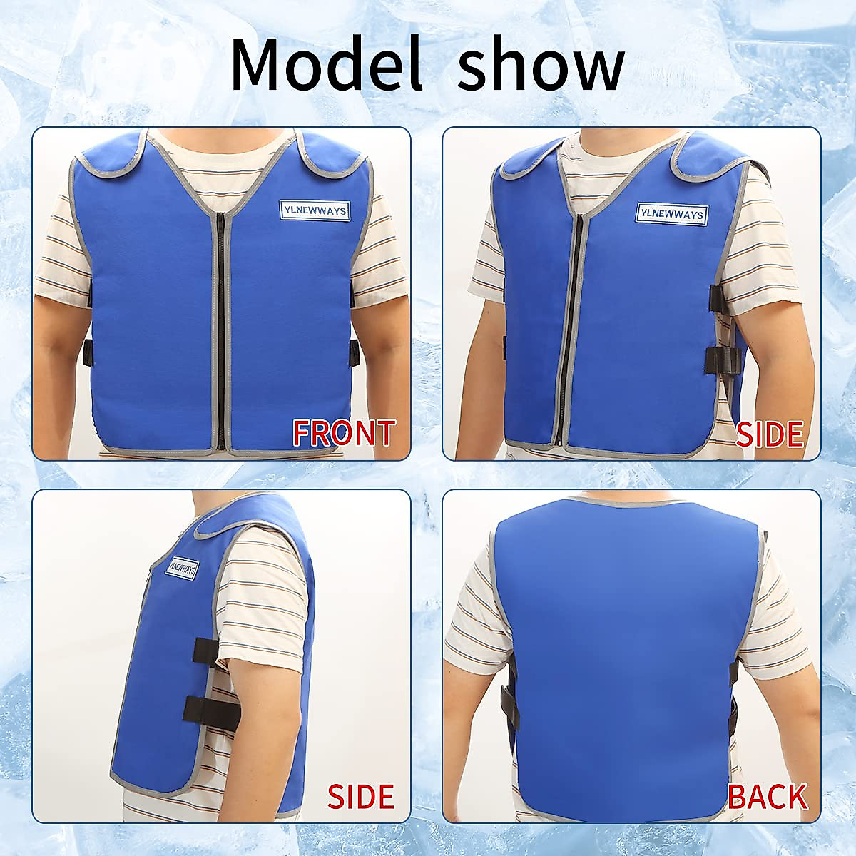 Cooling Vest for Men&Women for Hot Weather,Ice Reflective Vest with 24 PCS Ice Packs and Pockets, Cool Jacket for Working in the Heat