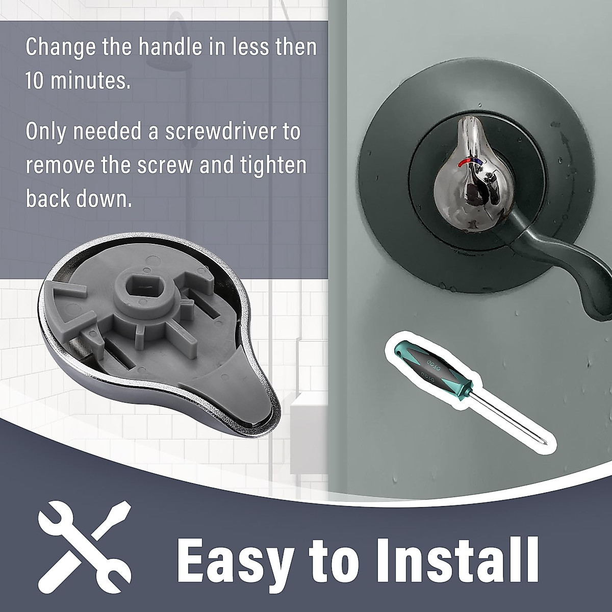 RP28595 Shower Handle Replacement for Delta Faucet Temperature Knob and Cover, Delta Plumbing Replacement Parts