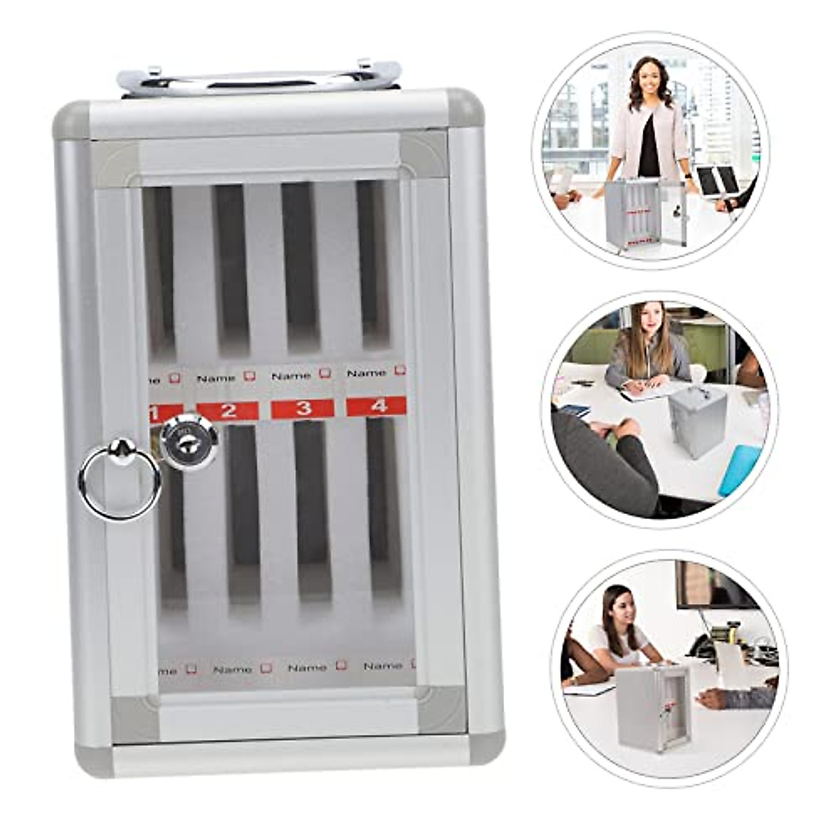 MAGICLULU Mobile Phone Safe Storage Cabinet with Lock Desk Speaker Smart Phone Cell Phone Cabinet Cell Block Phone Jail Fridge Locks Aluminum Alloy Frame, Fiberboard Phone Storage Box Locker