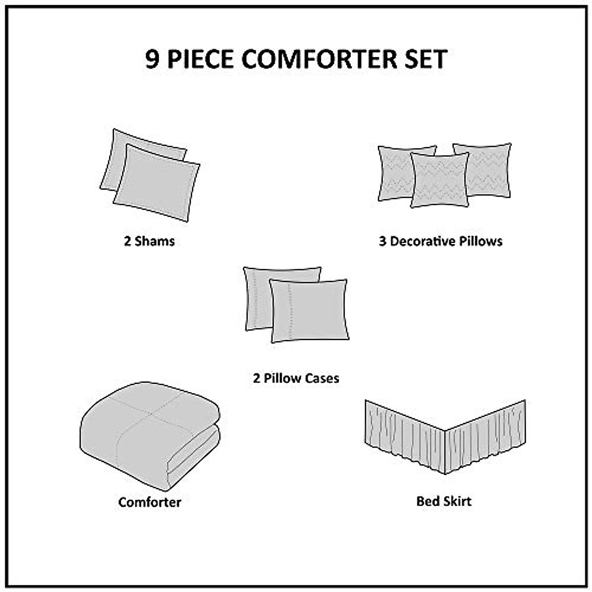 Madison Park Cadence 9 Piece Cotton Sateen Comforter Set, King (104 in x 92 in), Aqua