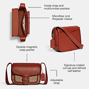 COACH Coated Canvas Signature Tabby Messenger 19, Tan Rust