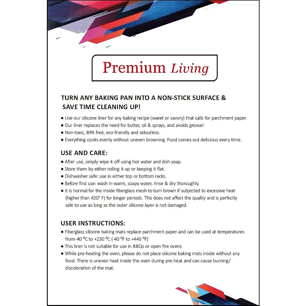 Premium Living Pizza Baking Silicone Mat 12" red (2, Red)