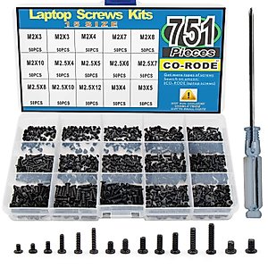 751PCS Laptop Notebook Computer Screws Kit Set with Screwdriver for IBM HP Dell Lenovo Samsung Sony Toshiba Gateway