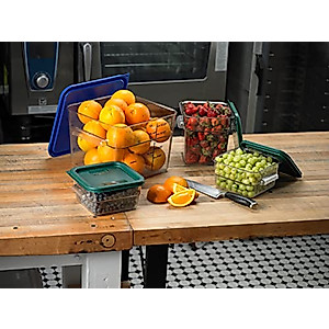 Carlisle FoodService Products CFS Squares Plastic Food Storage Container, 4 Quarts, Clear