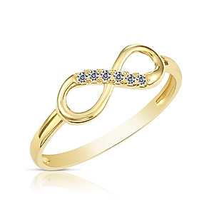 TILO JEWELRY 10k Yellow Gold Forever Infinity Cubic Zirconia Ring (8)
