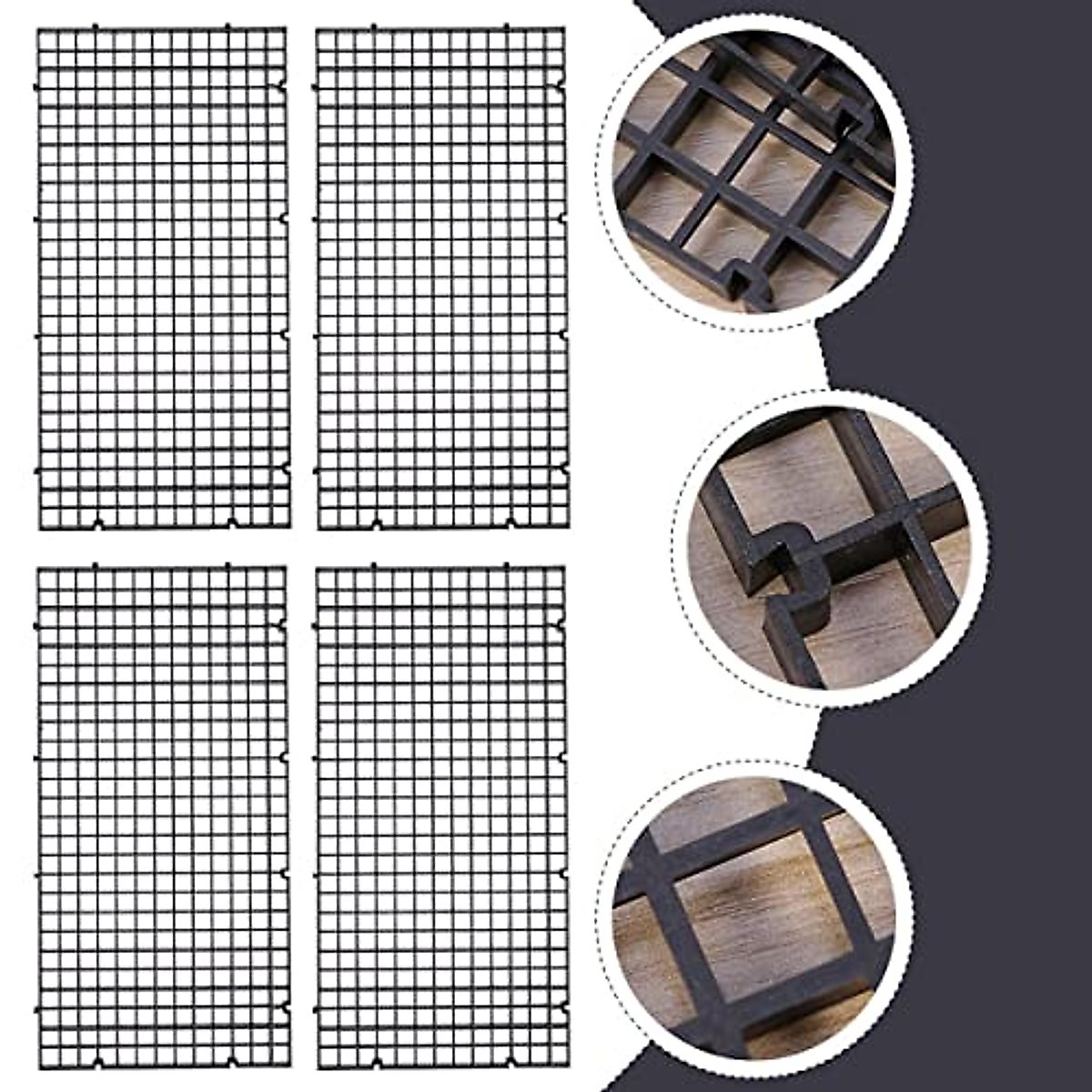 Mipcase 6pcs Plastic Fishes Plates Black Screen Fish Grids Baby Breeding Light Aquarium Separator Board Shrimp Diffuser Filter Filtration Mesh Grid Egg Tray Crate Partition Bottom Xcm