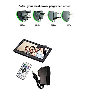 10.1/10 Inch Screen Digital Photo Frame HD 1024x600 LED Backlight Full Function Picture Video Electronic Album Baby (Color : White, Size : UK)