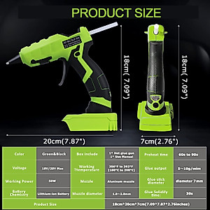 50W Cordless Hot Glue Gun for Black&decker 20V Max Li-ion Battery,3-5 minutes Fast Preheating with 30pcs Glue Sticks DIY Repair Tool(Battery Not Included)